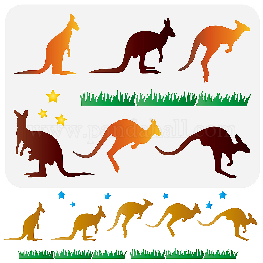 Wholesale FINGERINSPIRE Kangaroo Painting Stencil 8.3x11.7inch Reusable ...