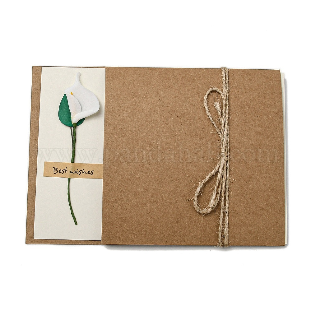 Wholesale Dried Calla Lily Paper Thank You Greeting Cards - Pandahall.com