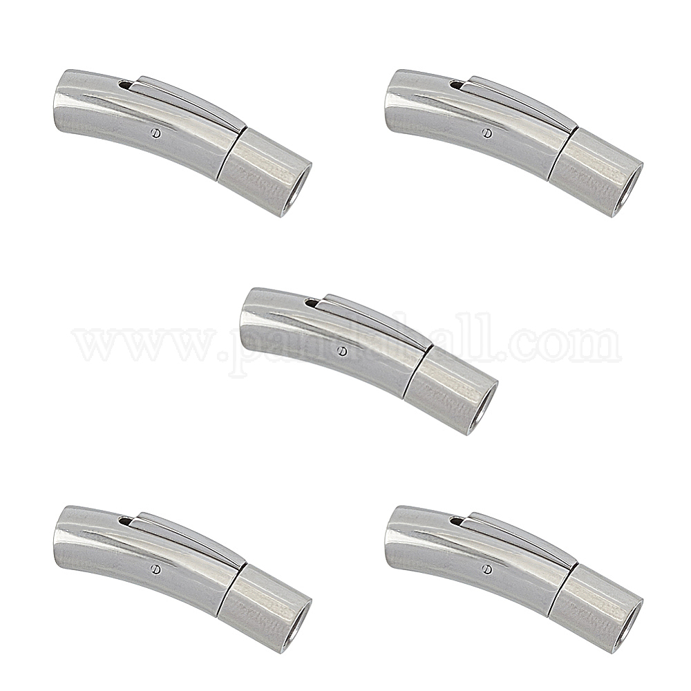 Wholesale UNICRAFTALE 5mm Hole Column Bayonet Clasps 5 Sets Stainless ...