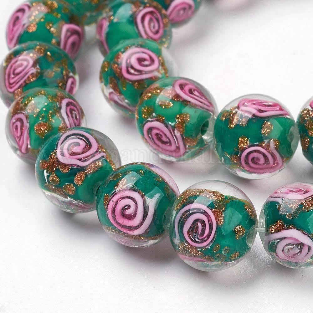 Wholesale Handmade Gold Sand Lampwork Beads Strands - Pandahall.com