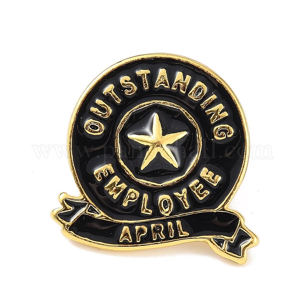Wholesale Golden Tone Alloy Outstanding Employee of The Month Enamel ...