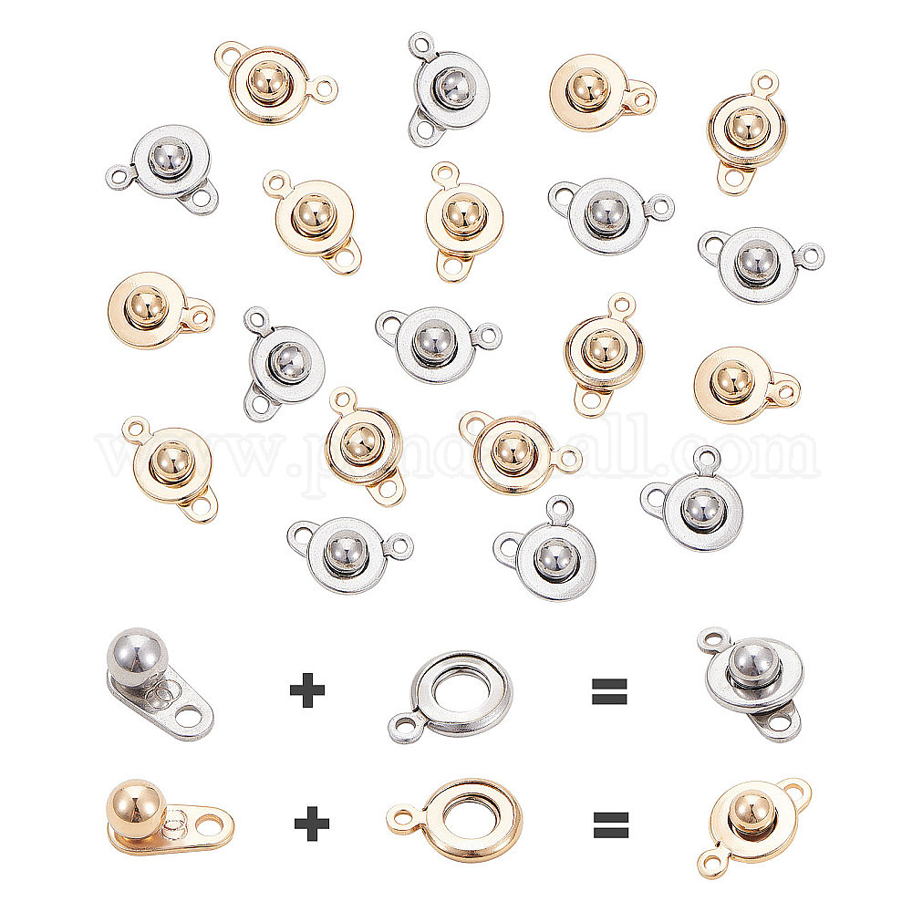 Wholesale PandaHall 20 Sets 2 Colors Snap Button Clasps Closure ...