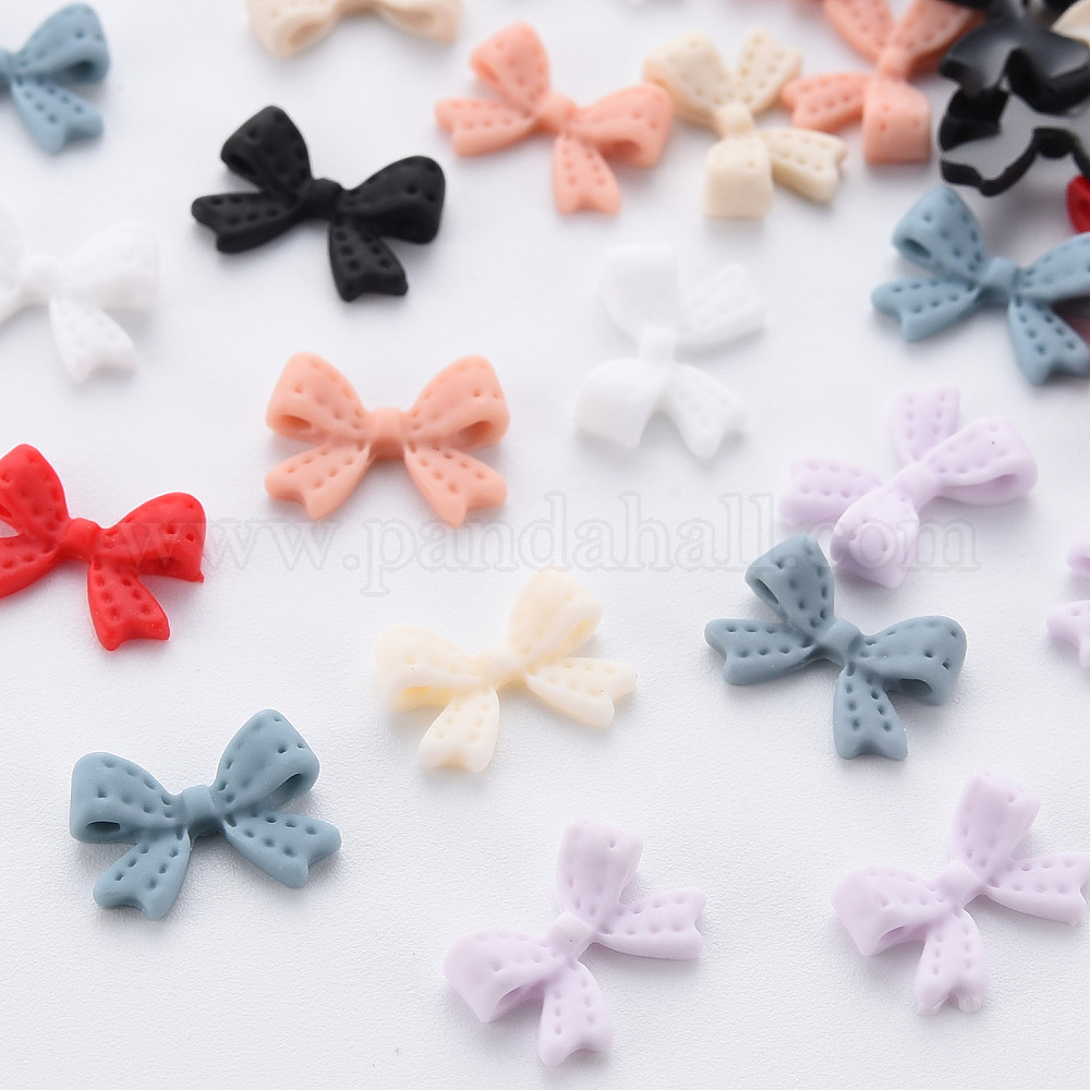 オペーク樹脂カボション 蝶結び ミックスカラー 7.5x10.5x2.5mmの通販 - PandaHall（パンダホール）