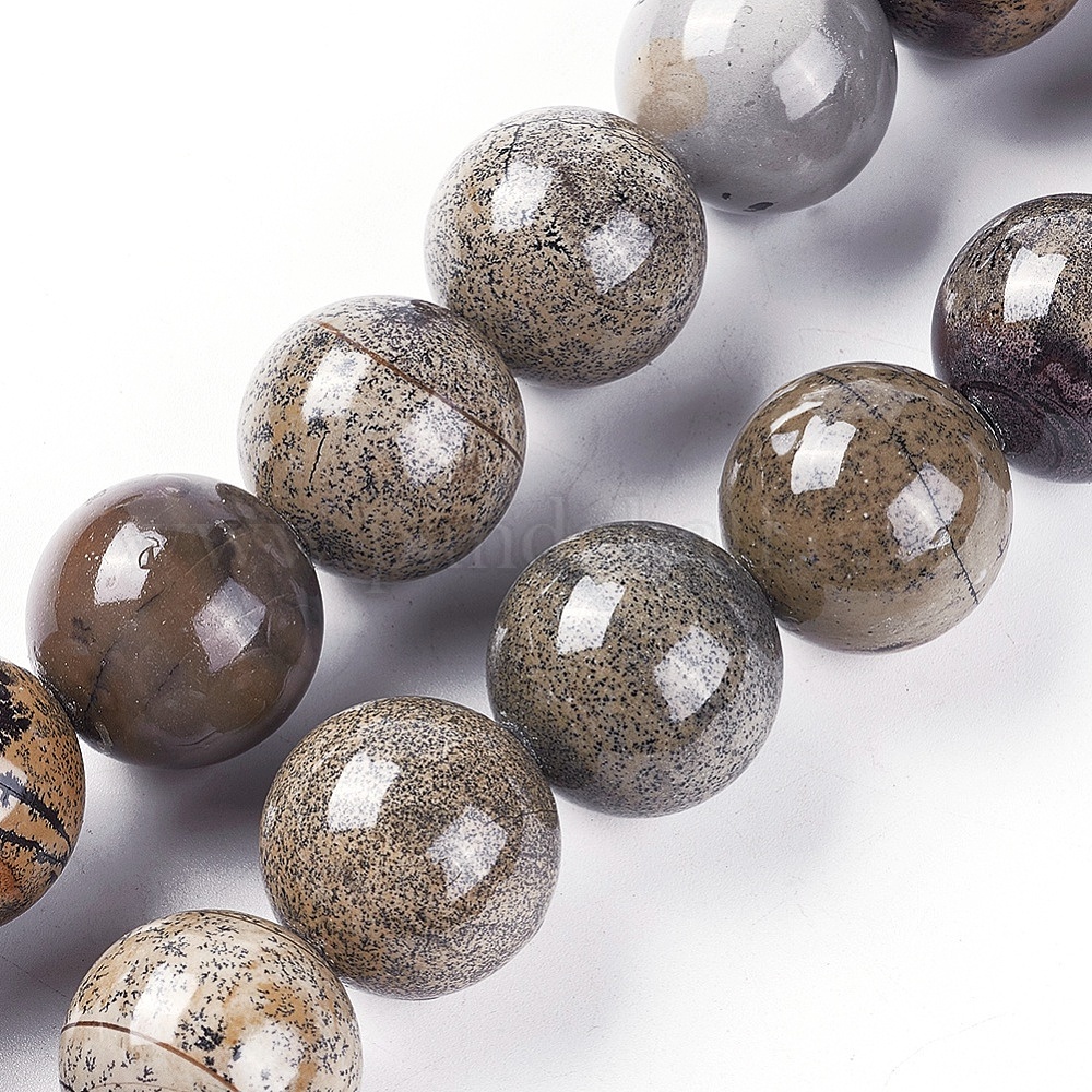 Wholesale Natural Yellow Dendritic Jasper Beads Strands - Pandahall.com