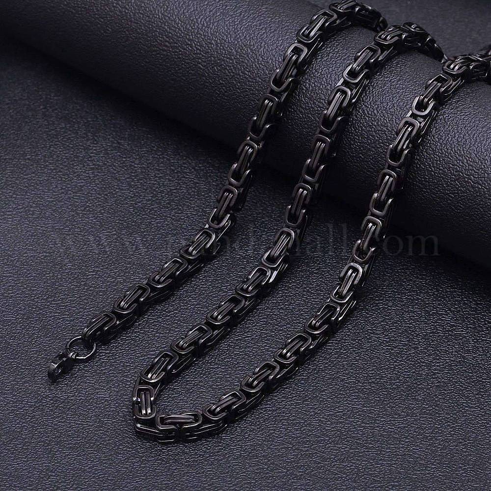 Wholesale Titanium Steel Byzantine Chains Necklaces - Pandahall.com
