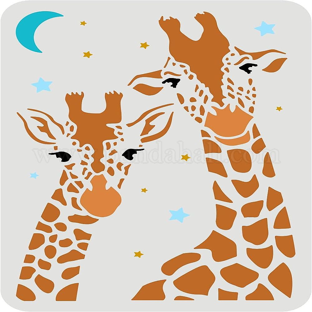 Wholesale FINGERINSPIRE Giraffe Stencil 29.7x21cm Two Giraffe Drawing ...