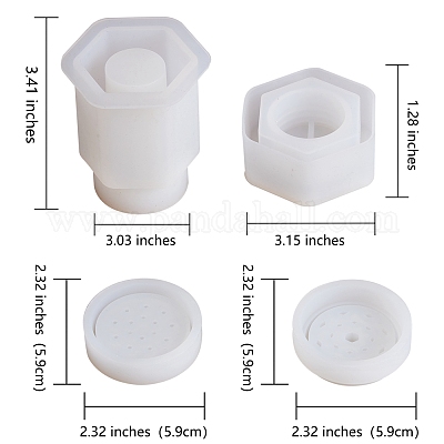 Wholesale 2 Sets 2 Styles Hexagonal Prisms & Flat Round Storage Box ...