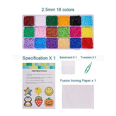 Wholesale PandaHall 18 Color 2.5mm Fuse Beads Tube Melty Bead ...