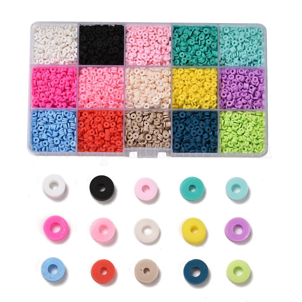 Wholesale 150G 15 Colors Handmade Polymer Clay Beads - Pandahall.com