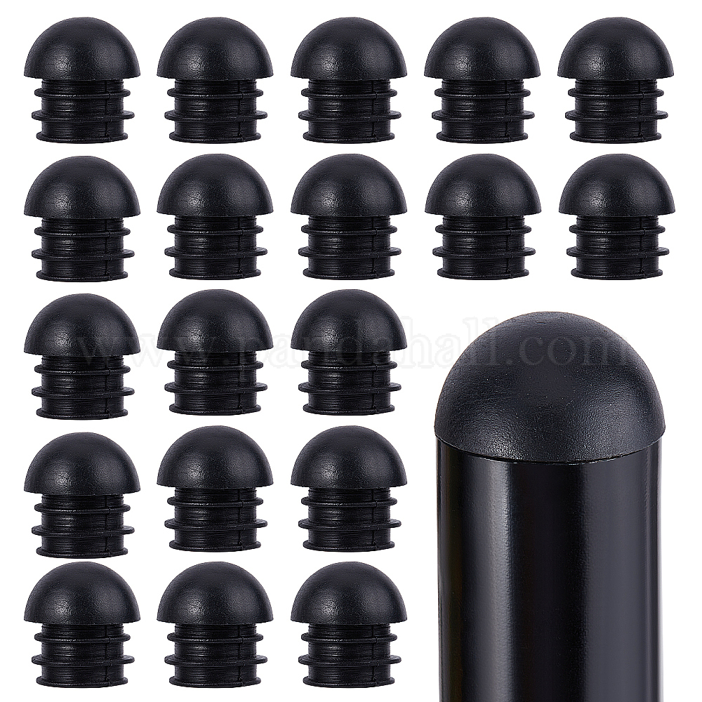 Wholesale GORGECRAFT 20 Pieces 1In Round Plastic Plugs Black End Caps ...