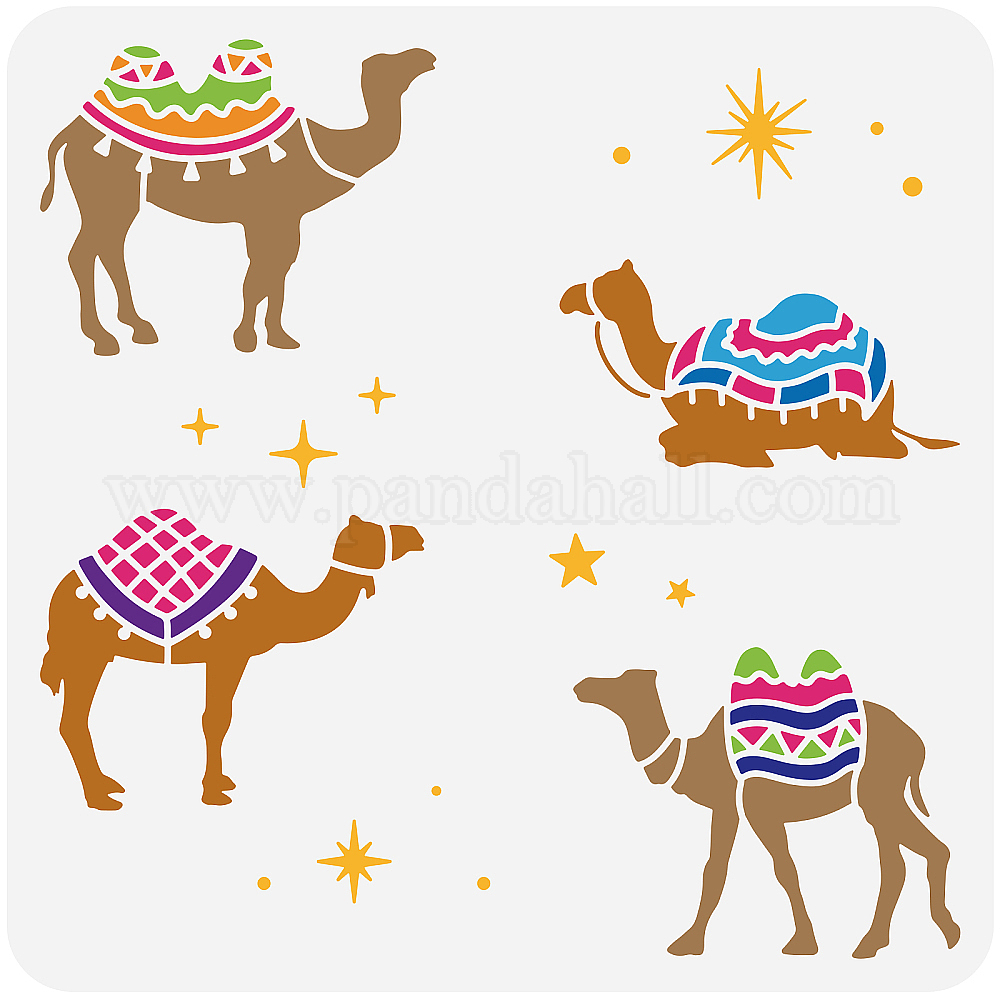 Wholesale FINGERINSPIRE Camel Stencil 11.8x11.8inch Reusable Desert ...