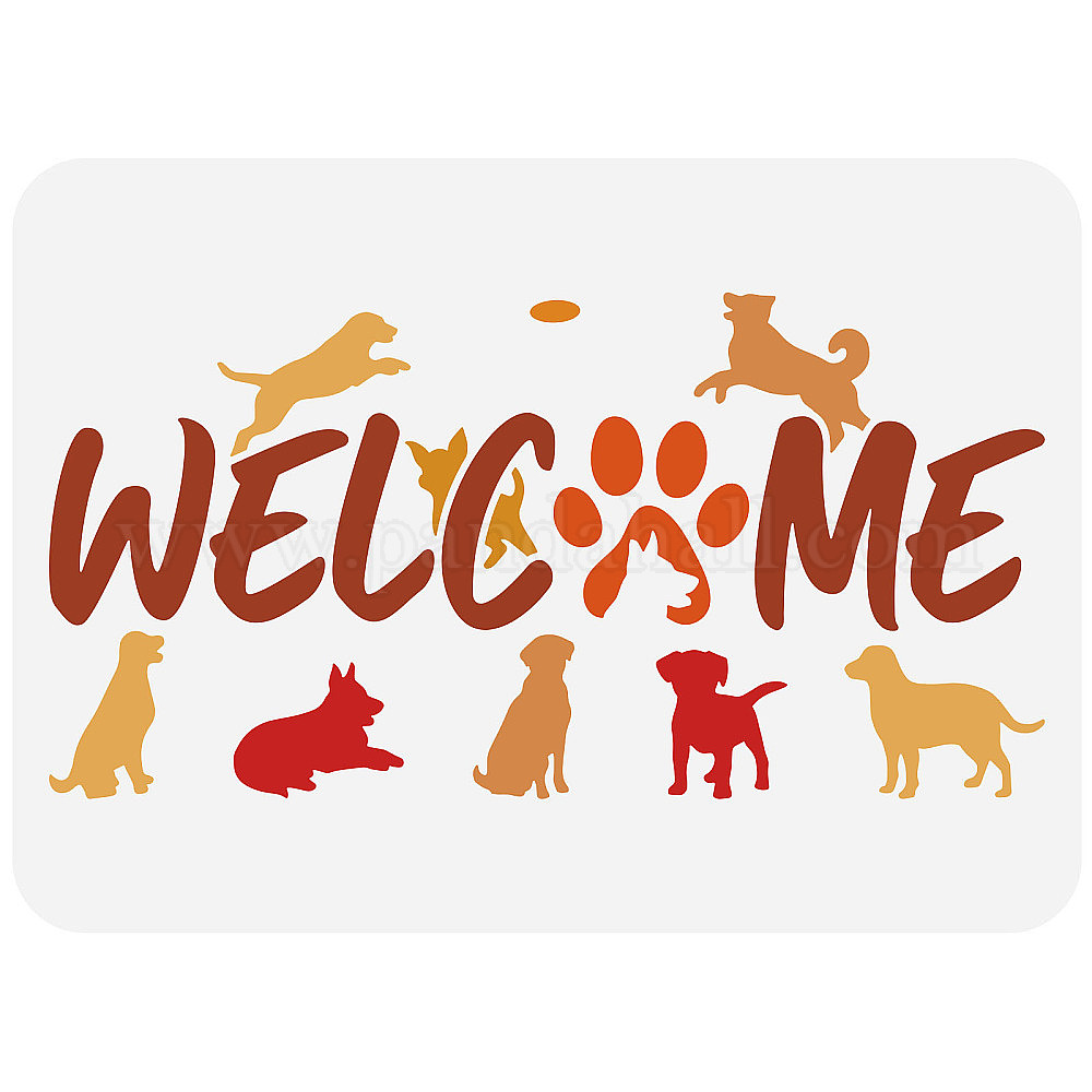Wholesale FINGERINSPIRE Welcome Dog Sign Stencil 11.7x8.3 inch Creative ...