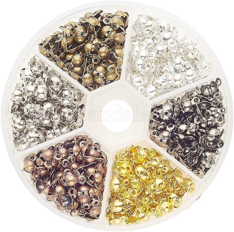 Wholesale PH PandaHall 540pcs 6 Color Brass End Bead Tips Knot Covers ...
