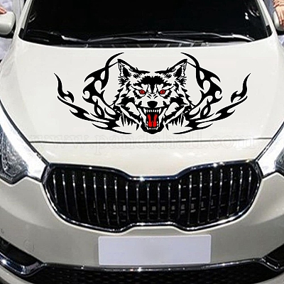 Wholesale Flaming Wolf Head Car Decal Hood Stickers Auto Animal Wolf ...