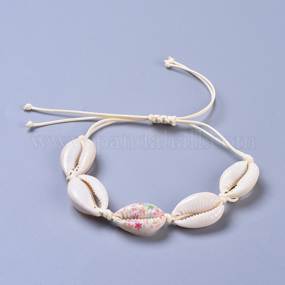 Wholesale Adjustable Cowrie Shell Braided Bead Bracelets - Pandahall.com