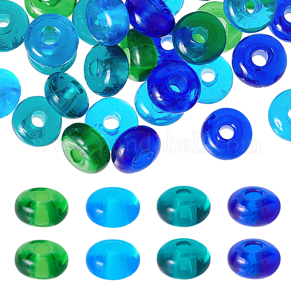 Wholesale Nbeads 48Pcs 4 Colors Transparent Glass Beads - Pandahall.com