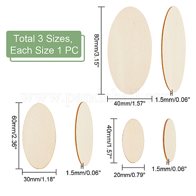 Wholesale AHANDMAKER 36Pcs Unfinished Wood Cutouts Unfinished Wood Oval ...