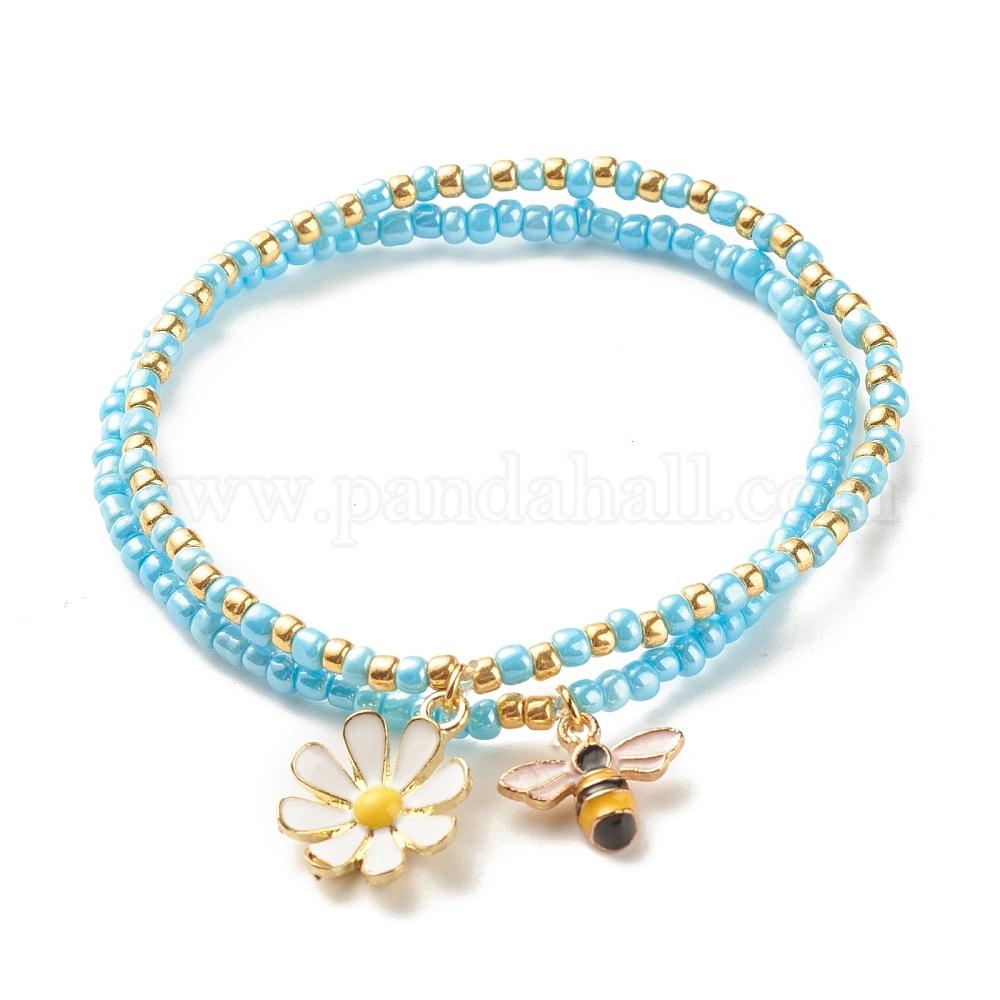 Wholesale 2Pcs Glass Seed Beaded Stretch Bracelets Set - Pandahall.com