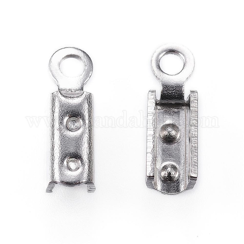 Wholesale 304 Stainless Steel Folding Crimp Ends - Pandahall.com