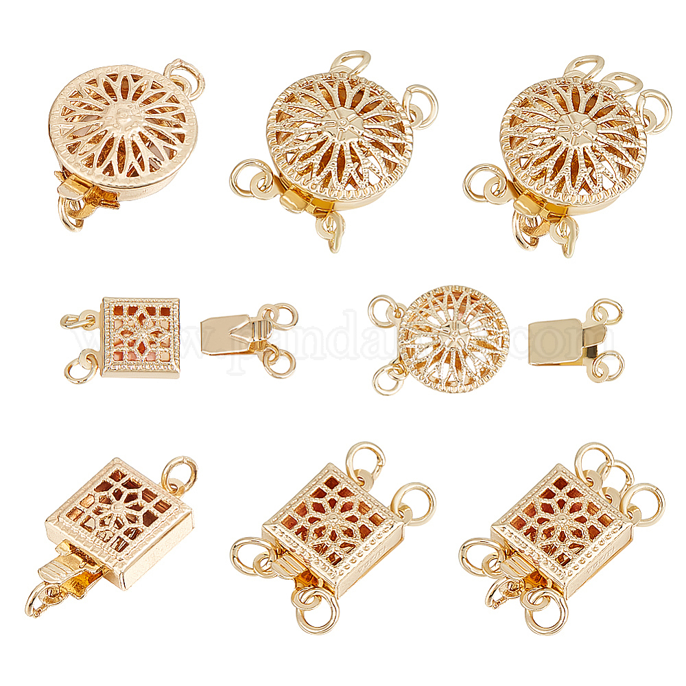 Wholesale Nbeads 6Pcs 6 Styles Brass Box Clasps - Pandahall.com