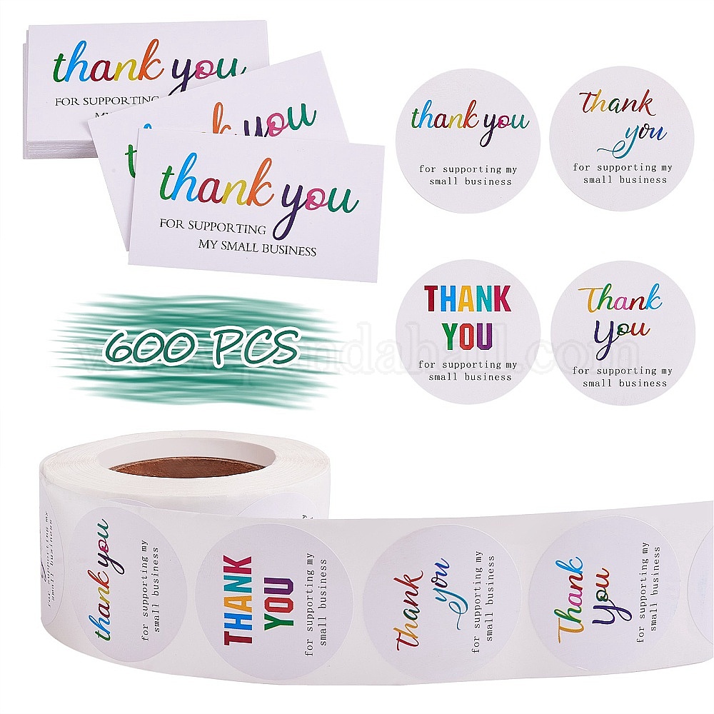 Wholesale 1 Roll Word Thank You Self Adhesive Paper Stickers ...