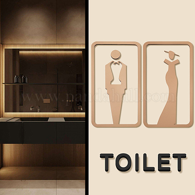 Wholesale GORGECRAFT 2PCS Toilet Door Sign Restroom Identification ...