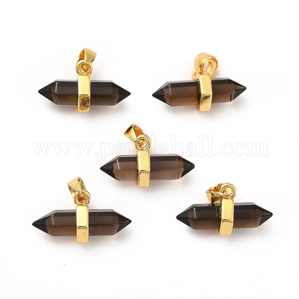 Wholesale Natural Smoky Quartz Double Terminal Pointed Pendants ...