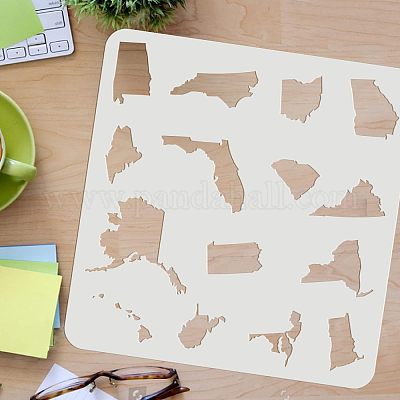 Wholesale FINGERINSPIRE 4 Pcs USA 50 States Stencil 30x30cm United ...