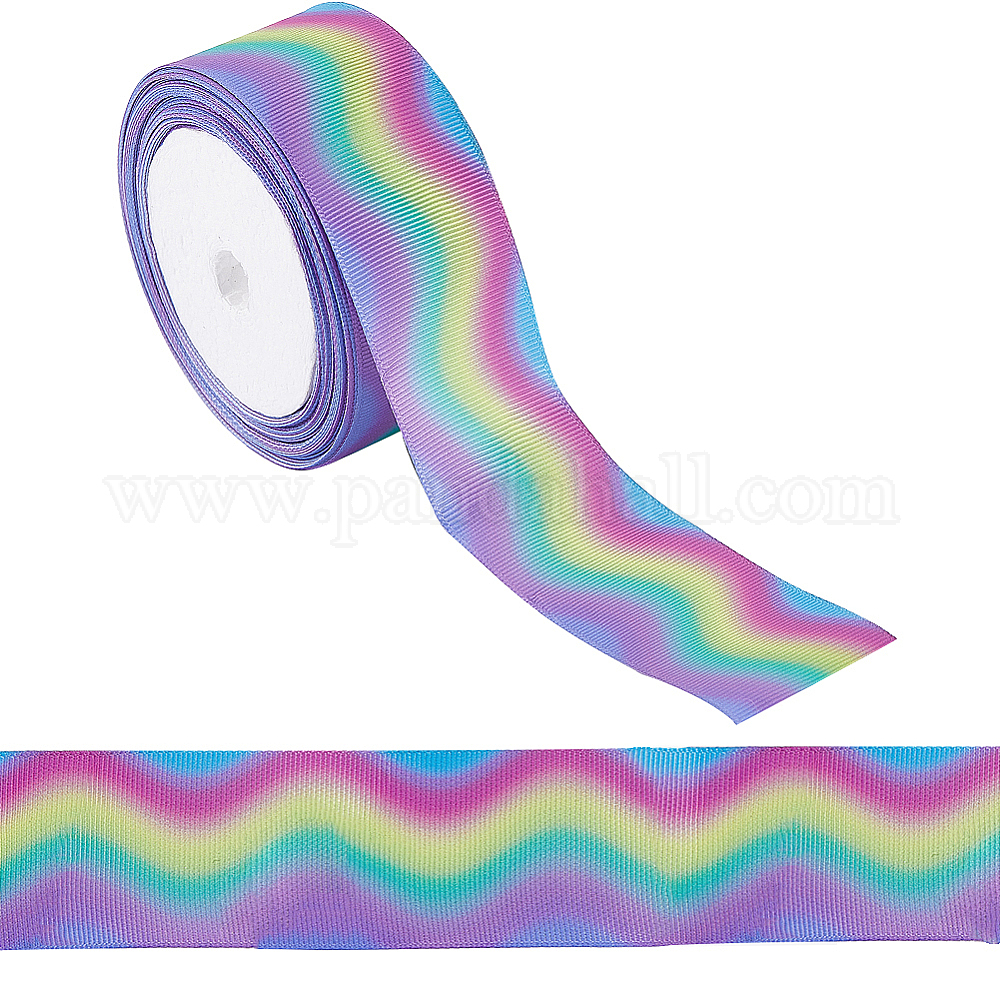 Wholesale 10M Gradient Color Polyester Grosgrain Ribbon - Pandahall.com