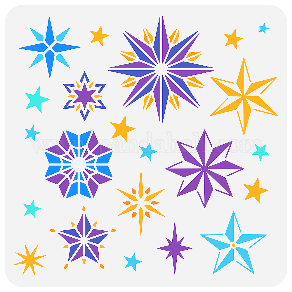 Wholesale FINGERINSPIRE Sparkling Stars Stencil 11.8x11.8 inch Twinkle ...