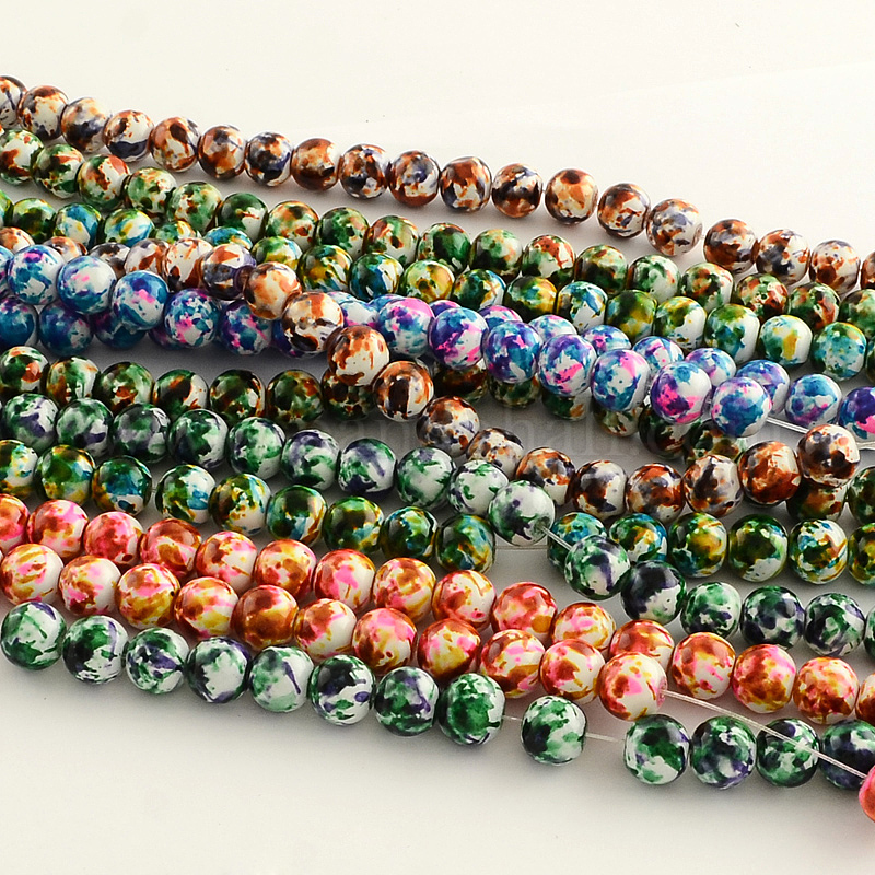 Wholesale Baking Painted Glass Bead Strands - Pandahall.com