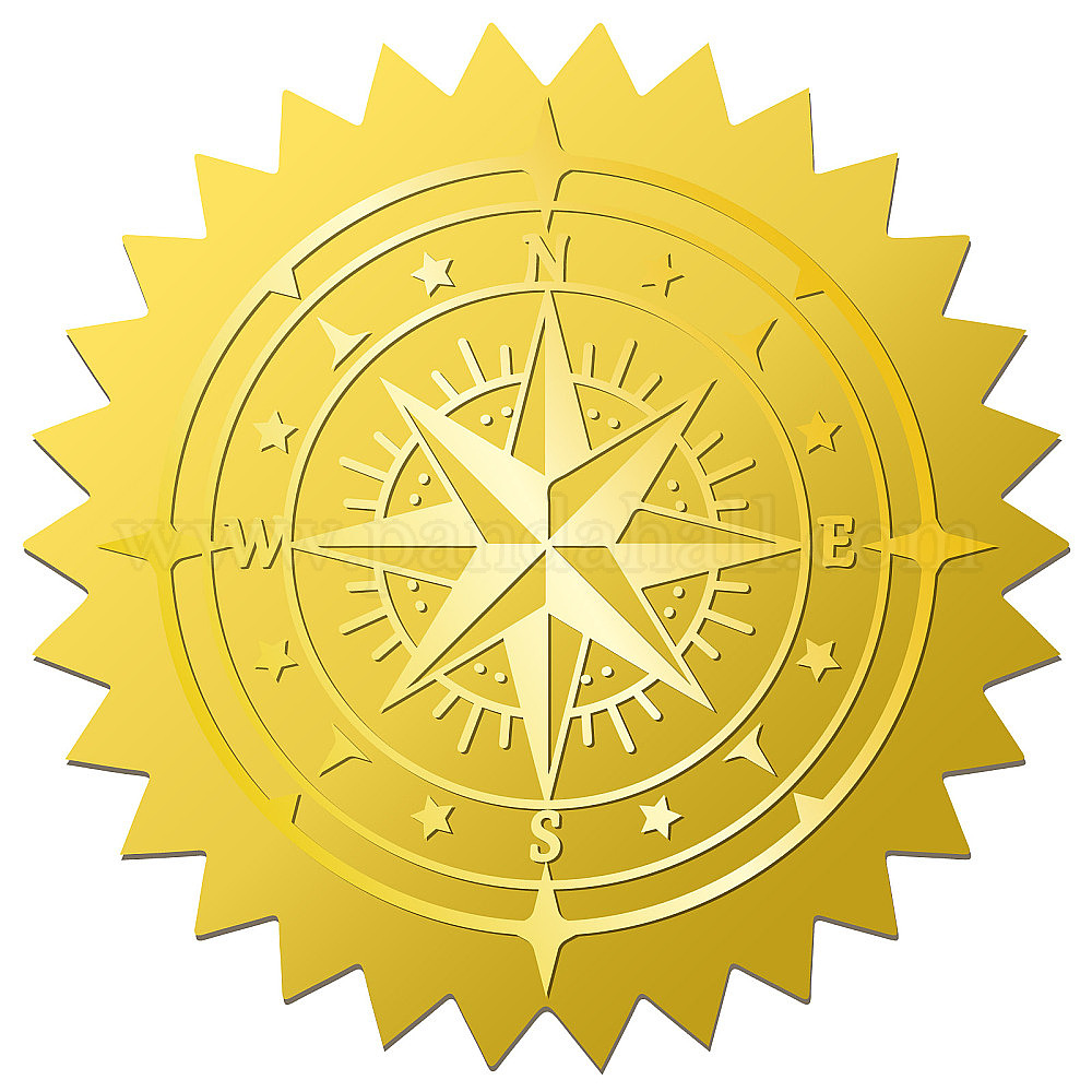 Wholesale CRASPIRE 408Pcs Compass Official Gold Foil Embossed Stickers ...