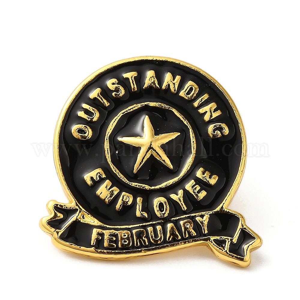 Wholesale Golden Tone Alloy Outstanding Employee of The Month Enamel ...