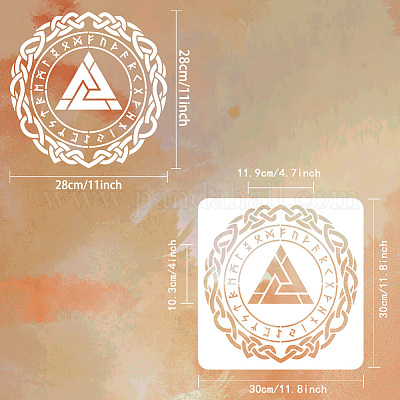 Wholesale FINGERINSPIRE Triple Viking Symbol Painting Stencil 11.8x11.8 ...