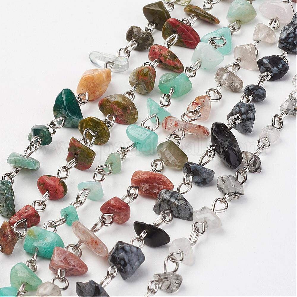 Wholesale Natural & Synthetic Gemstone Chips Handmade Beaded Chains ...