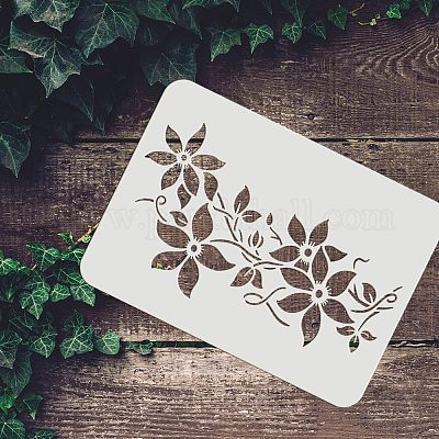 Wholesale FINGERINSPIRE Clematis Stencil 29.7x21cm Classic Wall Border Flower Stencils Clematis ...