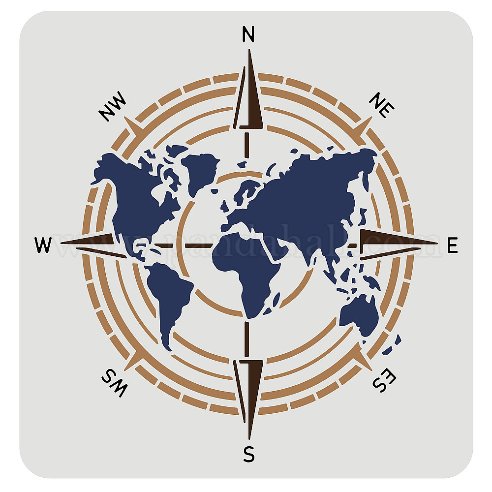 Wholesale FINGERINSPIRE Compass Drawing Stencil 30x30cm Reusable World ...