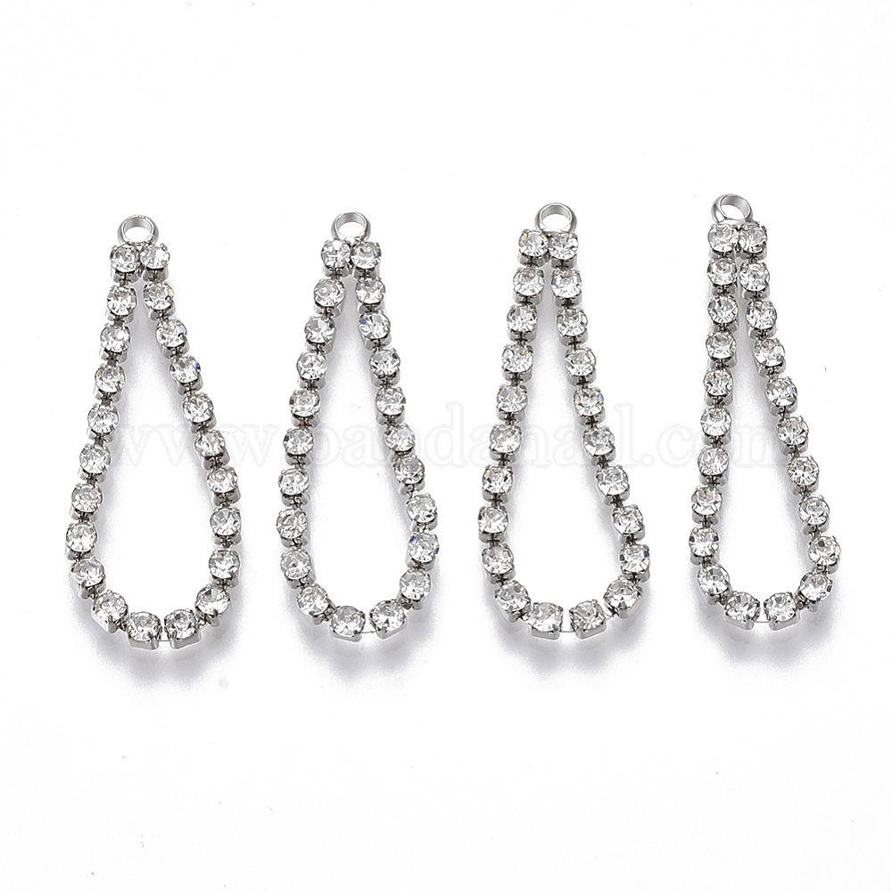 Wholesale Brass Rhinestone Cup Chain Pendants - Pandahall.com