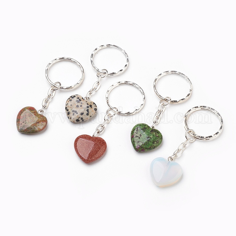 Wholesale Natural & Synthetic Mixed Stone Keychain - Pandahall.com