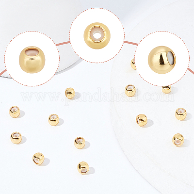 Wholesale Beebeecraft 20Pcs 7mm Stopper Beads 18K Gold Plated Slider ...
