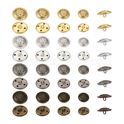 Wholesale 64Pcs 16 Style Brass Shank Buttons - Pandahall.com