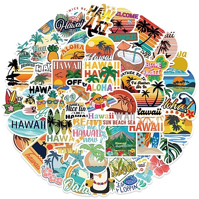 Wholesale 50Pcs Hawaii PVC Self Adhesive Stickers Set - Pandahall.com